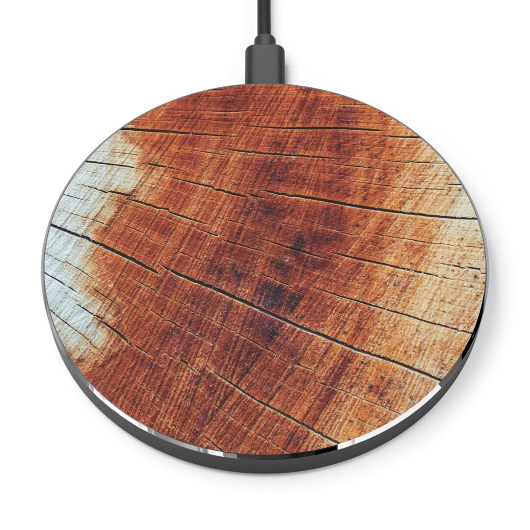 Rustic Wooden Wireless Charger, Wireless Charger Pad, Office Decor, Eco ...