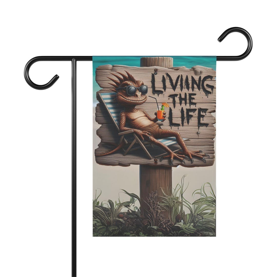 Relaxed Garden Banner, Living the Life Sign, Outdoor Decor, Home ...