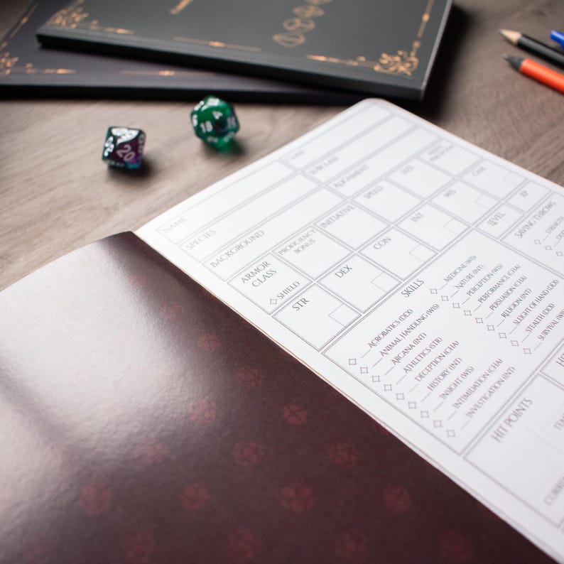 Custom Campaign Journal Dnd Notebook, Fantasy RPG Player Diary With ...