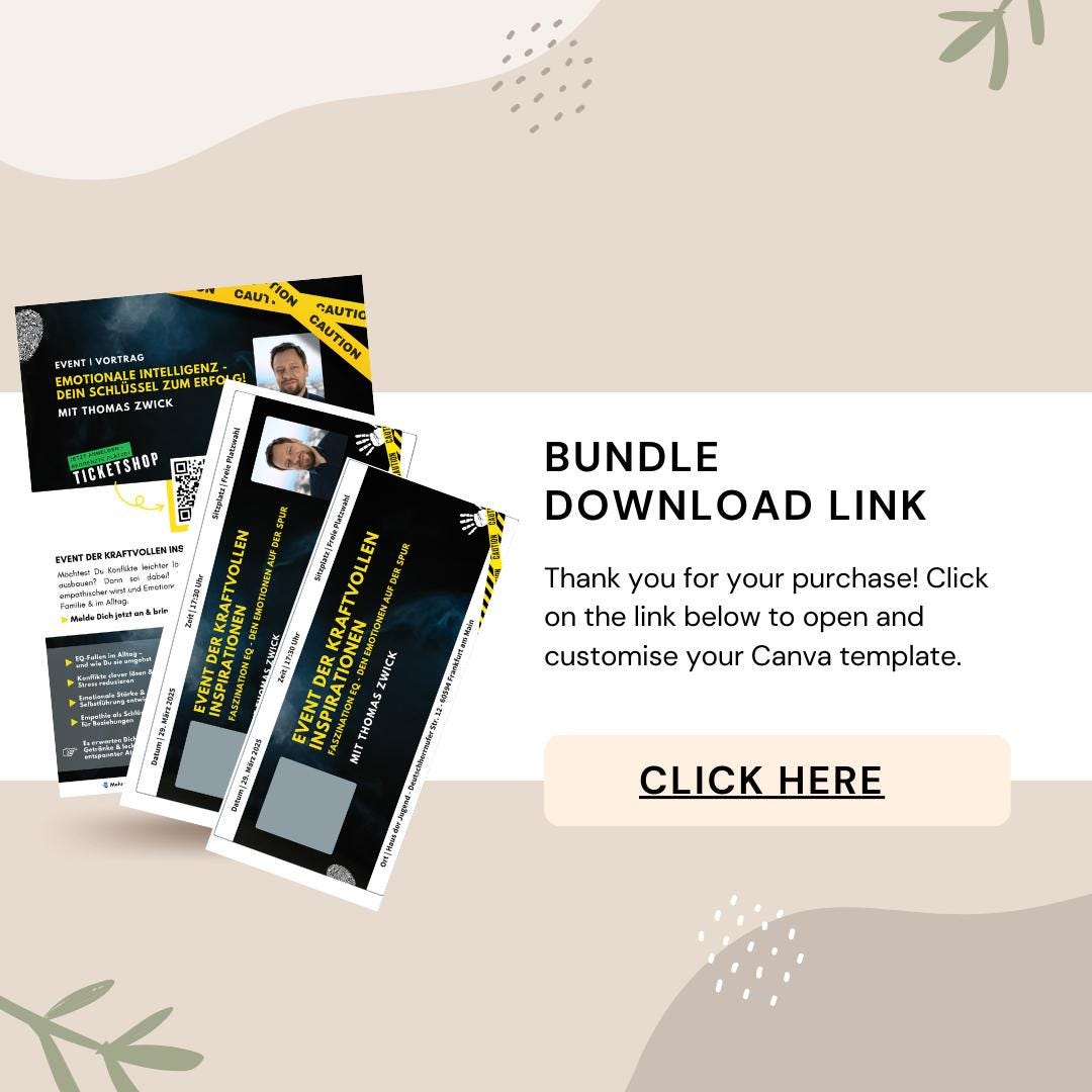 Bundle Customize Canva Ticket Template, Flyer With QR Code for Ticket ...