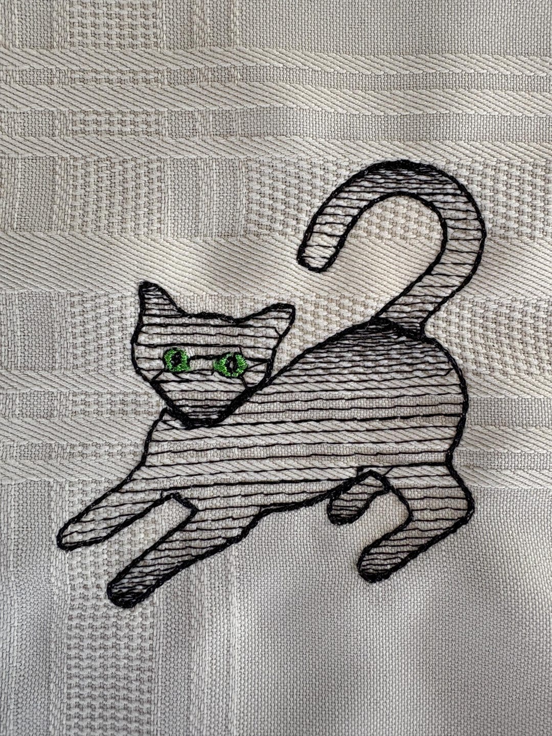 Embroidery Black Cat Abstract - Etsy