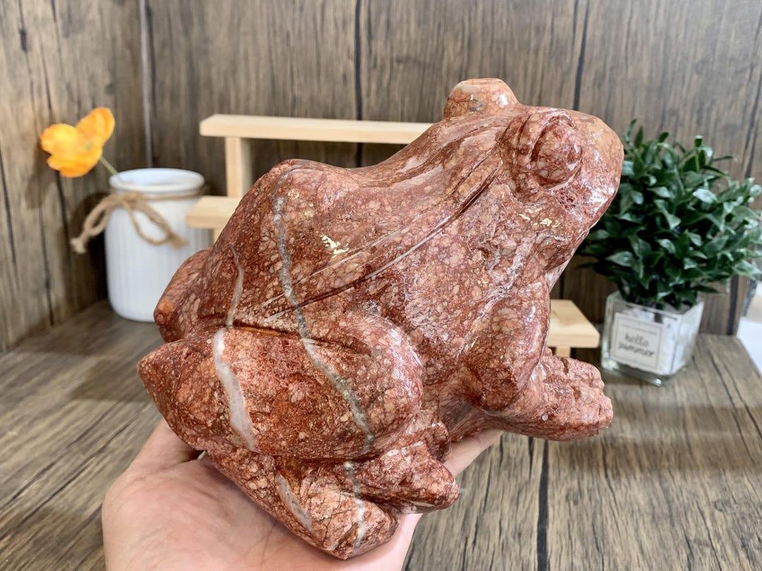 200mm/8.4lb Giant Crystal Tree Frog Carving, Natural Quartz Toad Animal ...