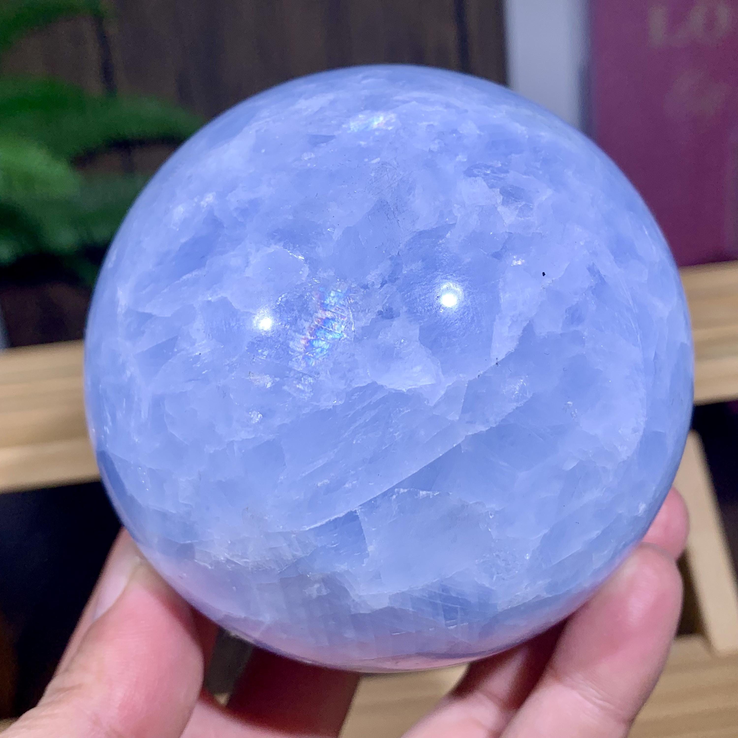 Natural Celestite Sphere, Blue Crystal Sphere, Blue Gemstone Ball Decor ...