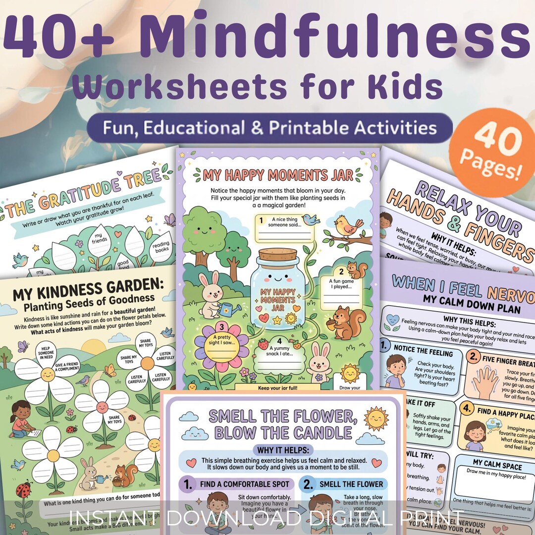 40 Mindfulness Worksheets for Kids | Printable SEL Activities | Calm ...