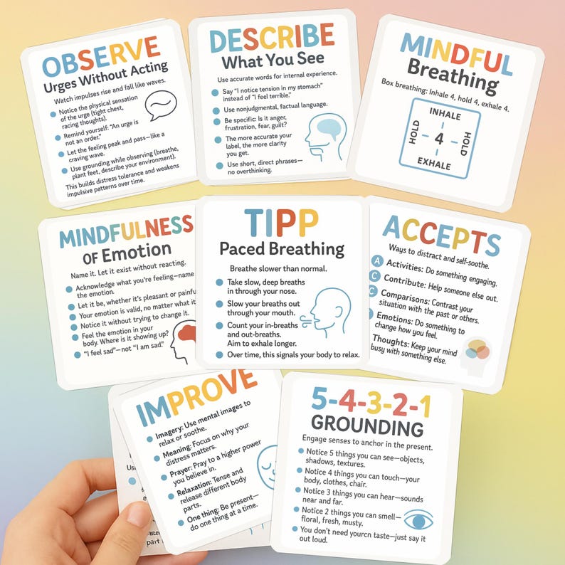 Coping Skills Cards Printable | Mental Health Flashcards | Therapy ...