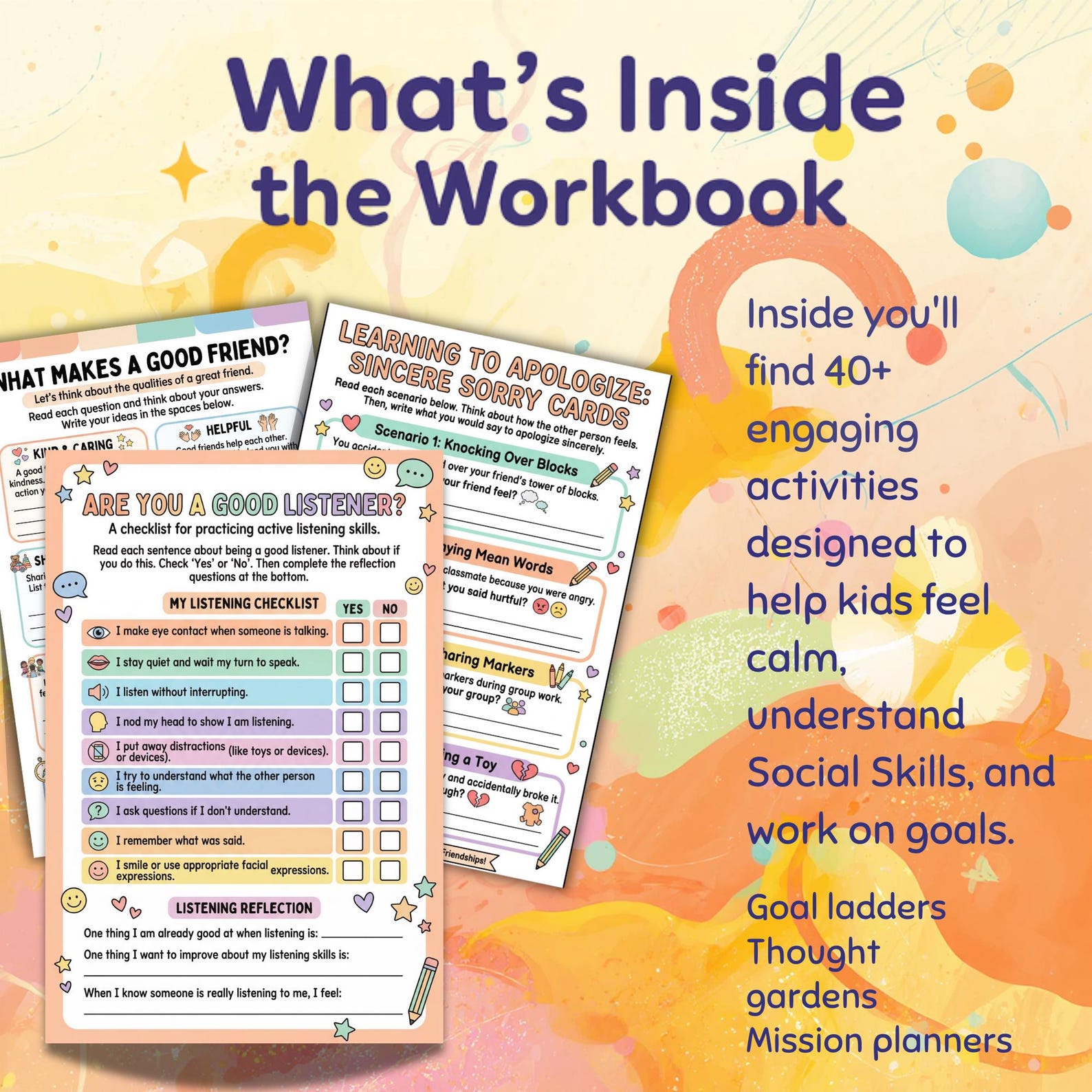Kids Social Skills Worksheets – SEL Activities for Emotional Learning ...