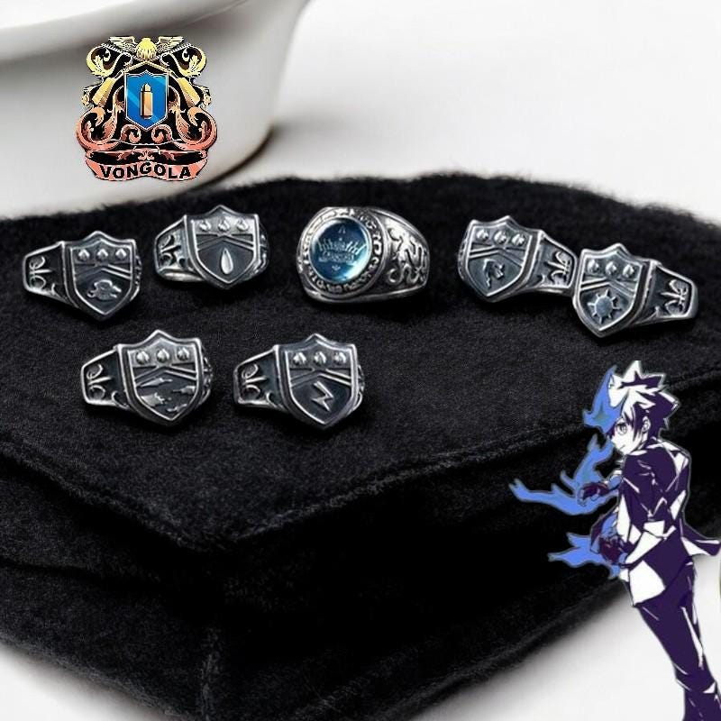 Hitman Reborn Anime Vongola Famiglia Cosplay Metal Ring Badge Set ...