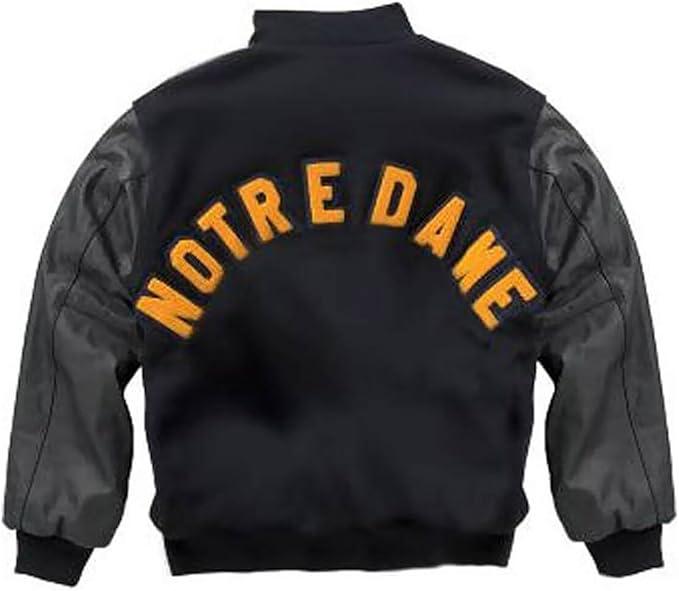 Notre Dame Irish Wool Leather Sleeves Varsity Jacket Wool Jacket Casual ...