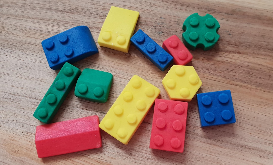 24 Edible Sugar Building Blocks: Handmade Blue, Red, Yellow and Green ...
