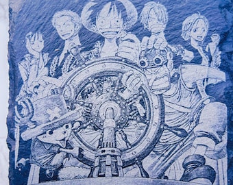 Laser-etched One Piece Anime Slate Coasters – Epic Pirate Adventure ...