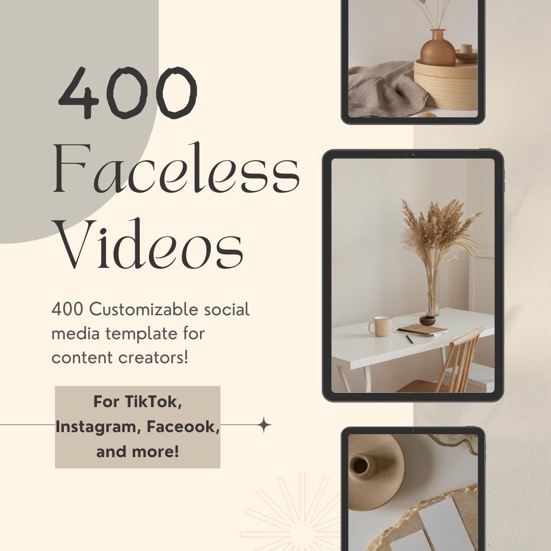400 Faceless Videos for Creators- Faceless Reels for Creators - Etsy