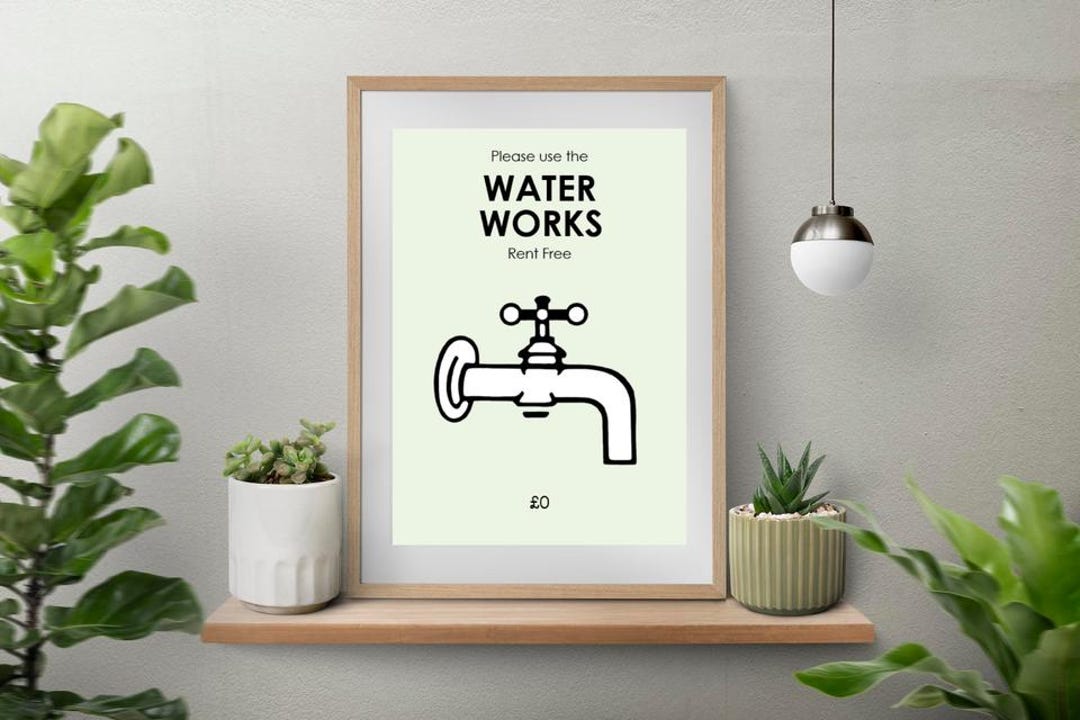 Monopoly Waterworks Art Print - Etsy