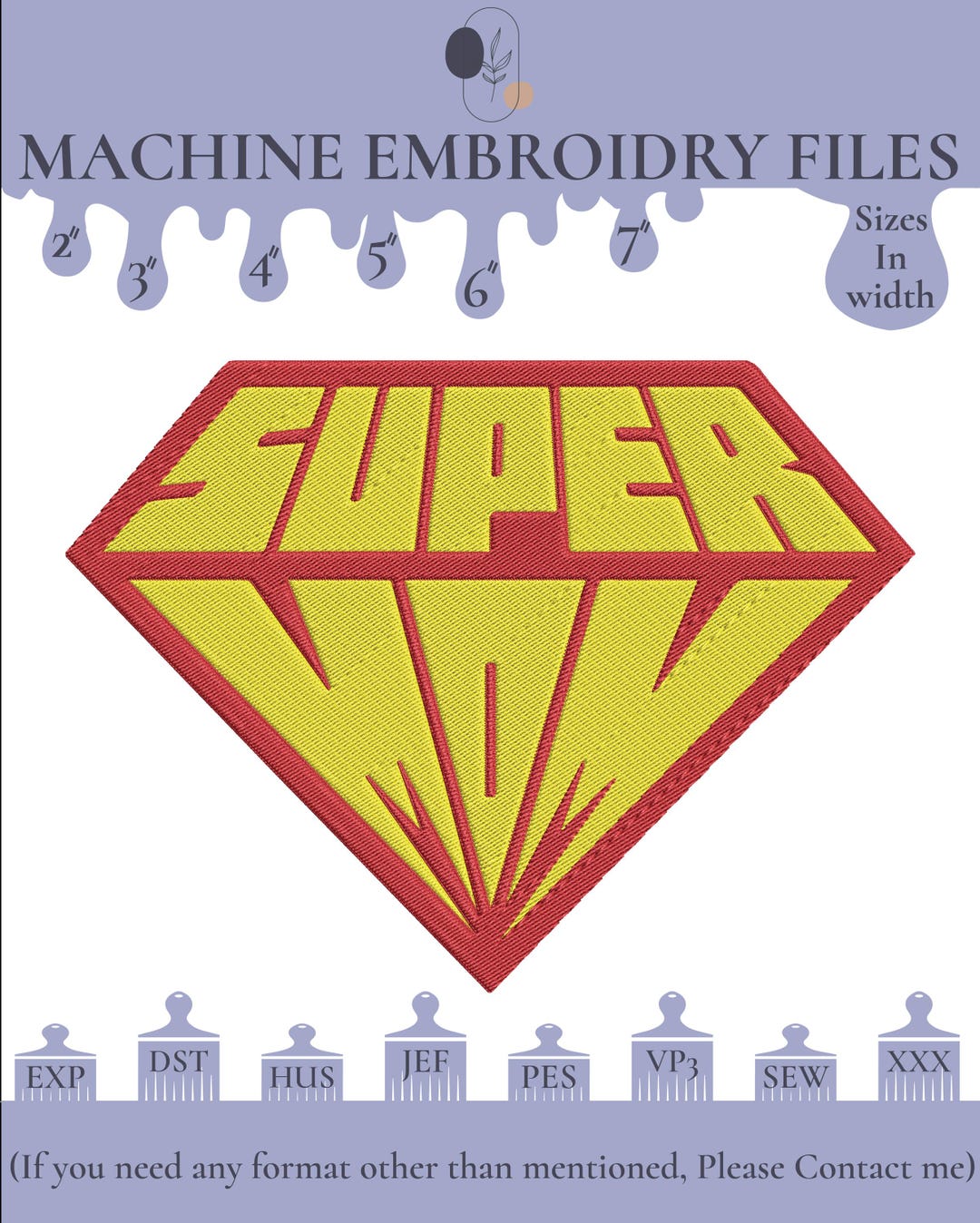 Supermom Embroidery Design: Superhero Logo, 6 Sizes (digital Download ...