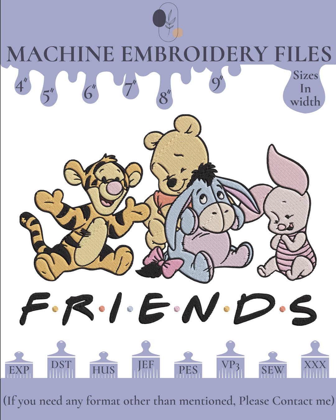 Winnie the Pooh & Friends Embroidery Designs: 6 Sizes (digital Download ...