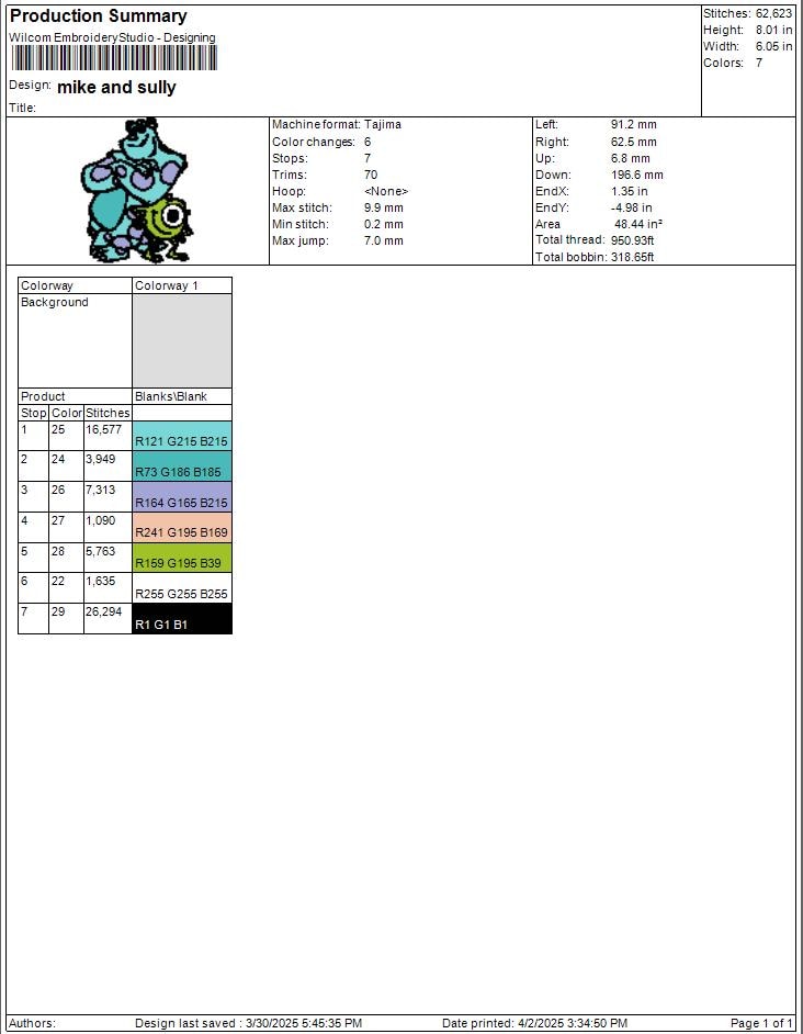 SULLY & MIKE Machine Embroidery Design, 6 Sizes, Instant Download ...