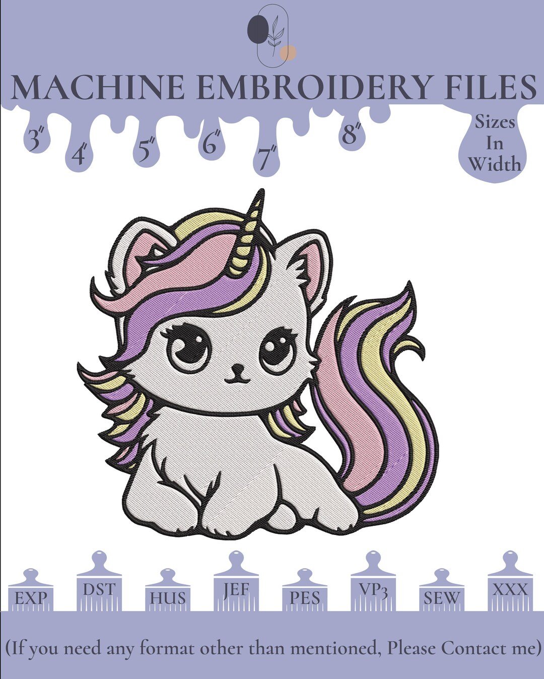 Unicorn Embroidery Design: Rainbow Motif, 6 Sizes (instant Download) - Etsy