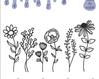 Wildflowers Embroidery Design, Instant Download, 4 Sizes. - Etsy