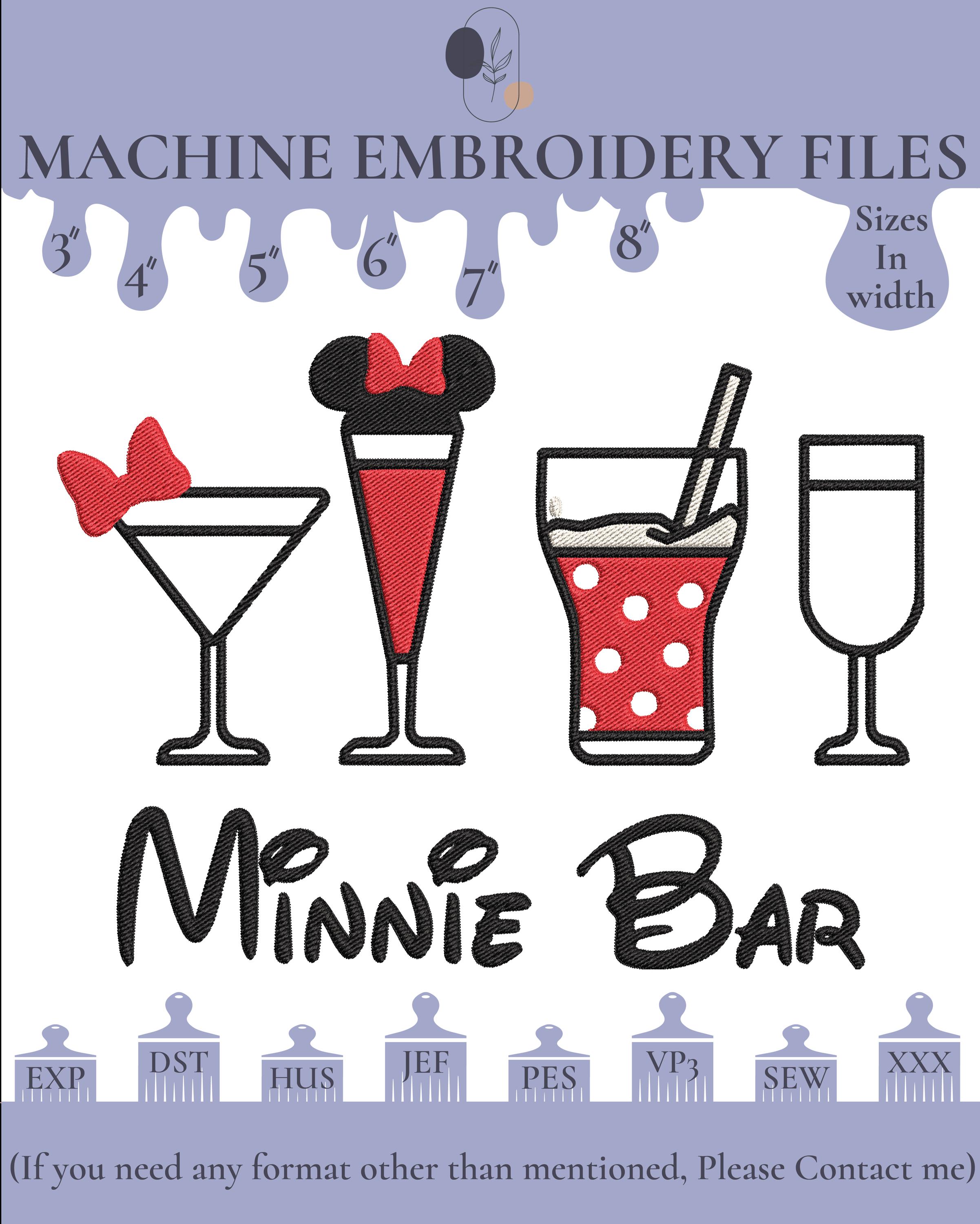 Minnie Bar Embroidery Design: Cartoon Character Machine Embroidery File ...