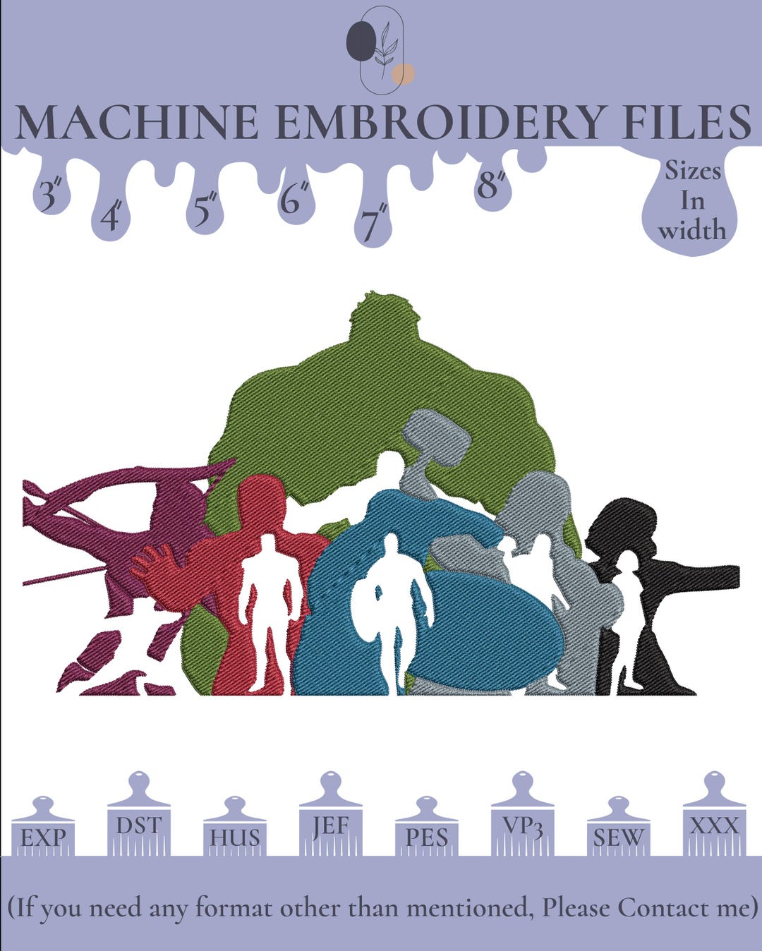 Avengers Embroidery Design: Superhero Machine Embroidery Files (instant ...