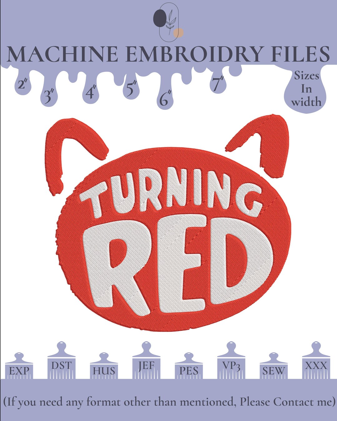 Turning Red Logo Embroidery Design: 6 Sizes (instant Download) - Etsy