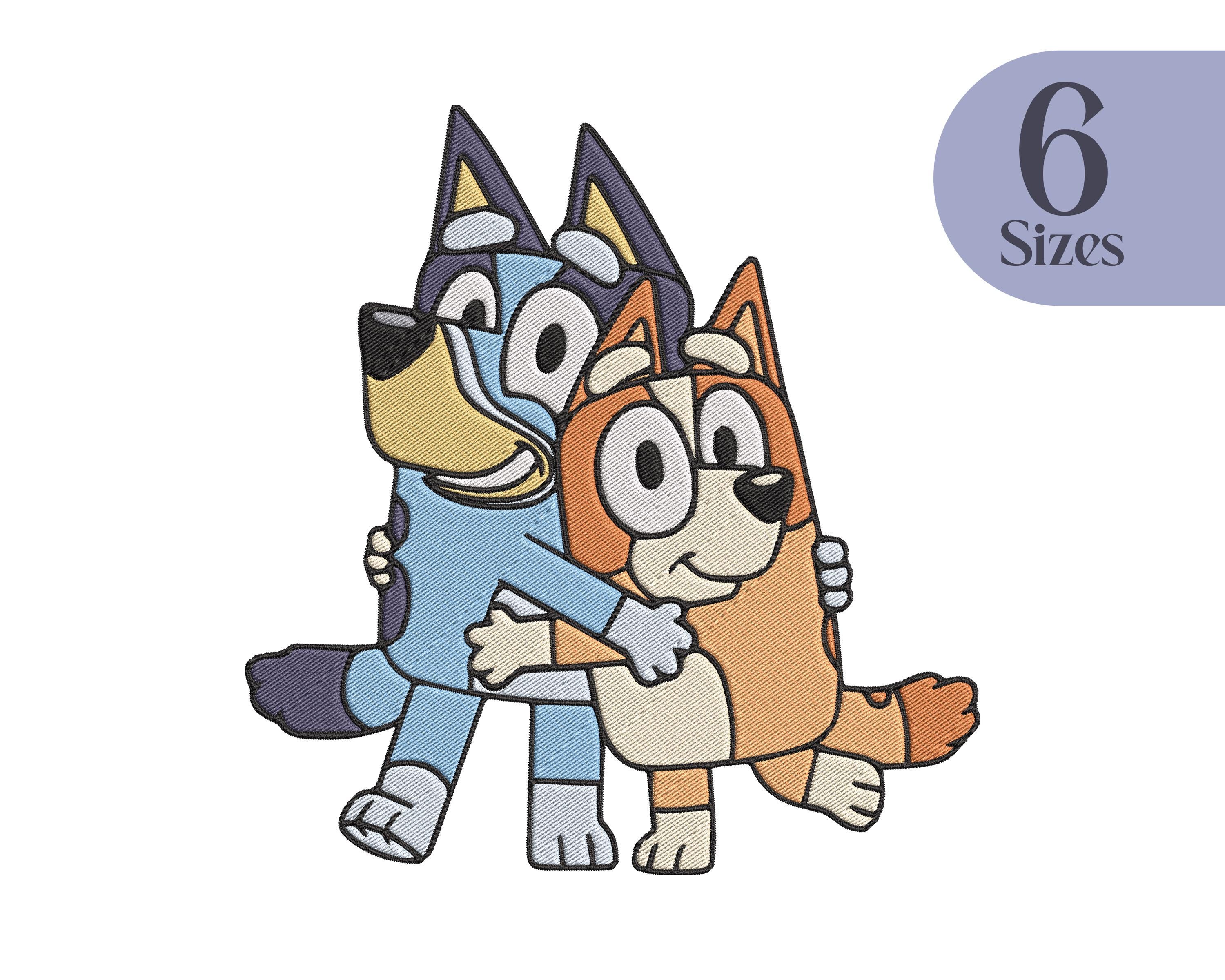 Bluey and Bingo Hug Embroidery Design, Bluey Embroidery and Bingo ...