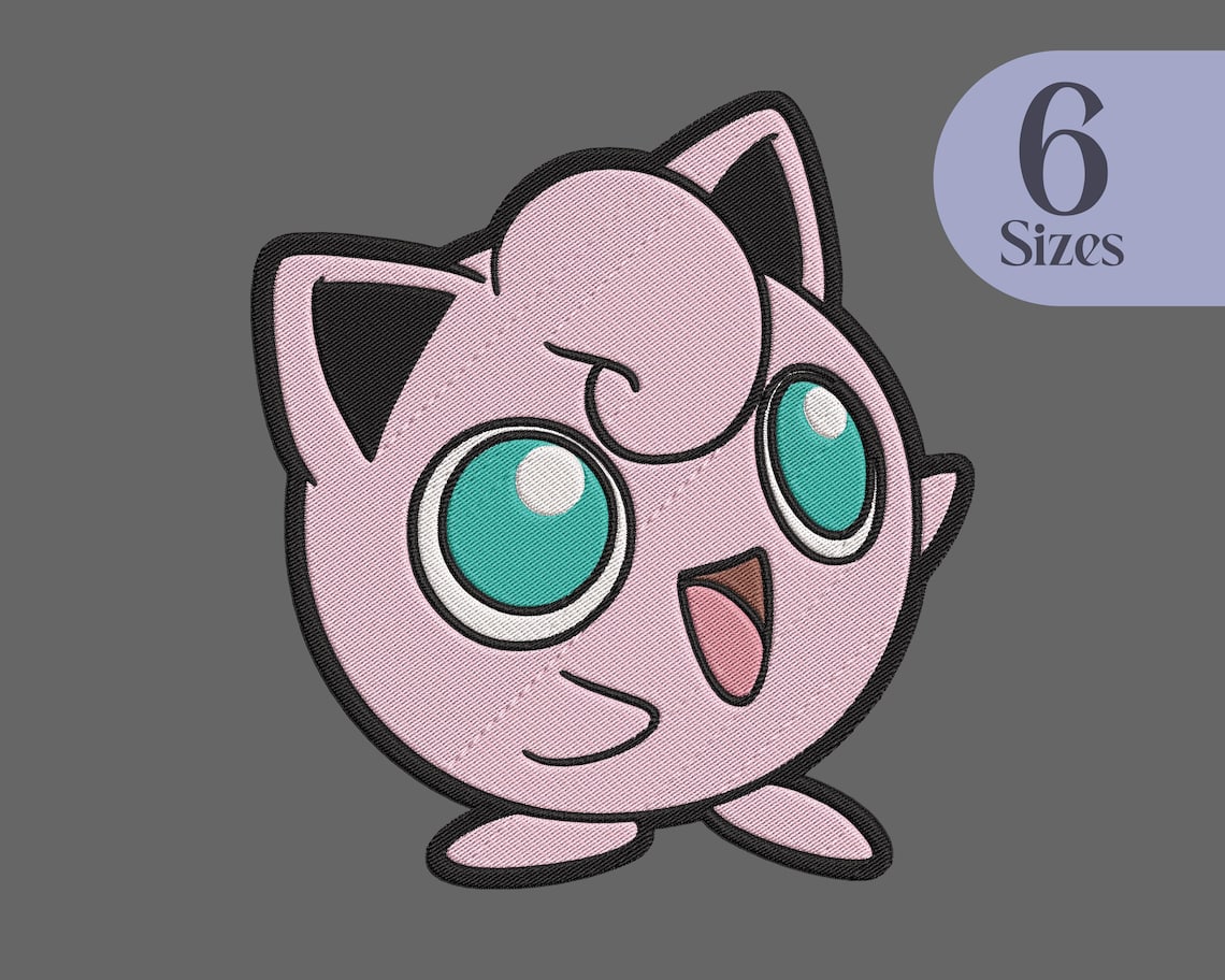 Disegno da ricamo Pokemon Jigglypuff, diverse dimensioni (download ...