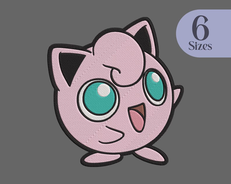 Pokemon Jigglypuff Embroidery Design, Multiple Sizes (instant Download ...