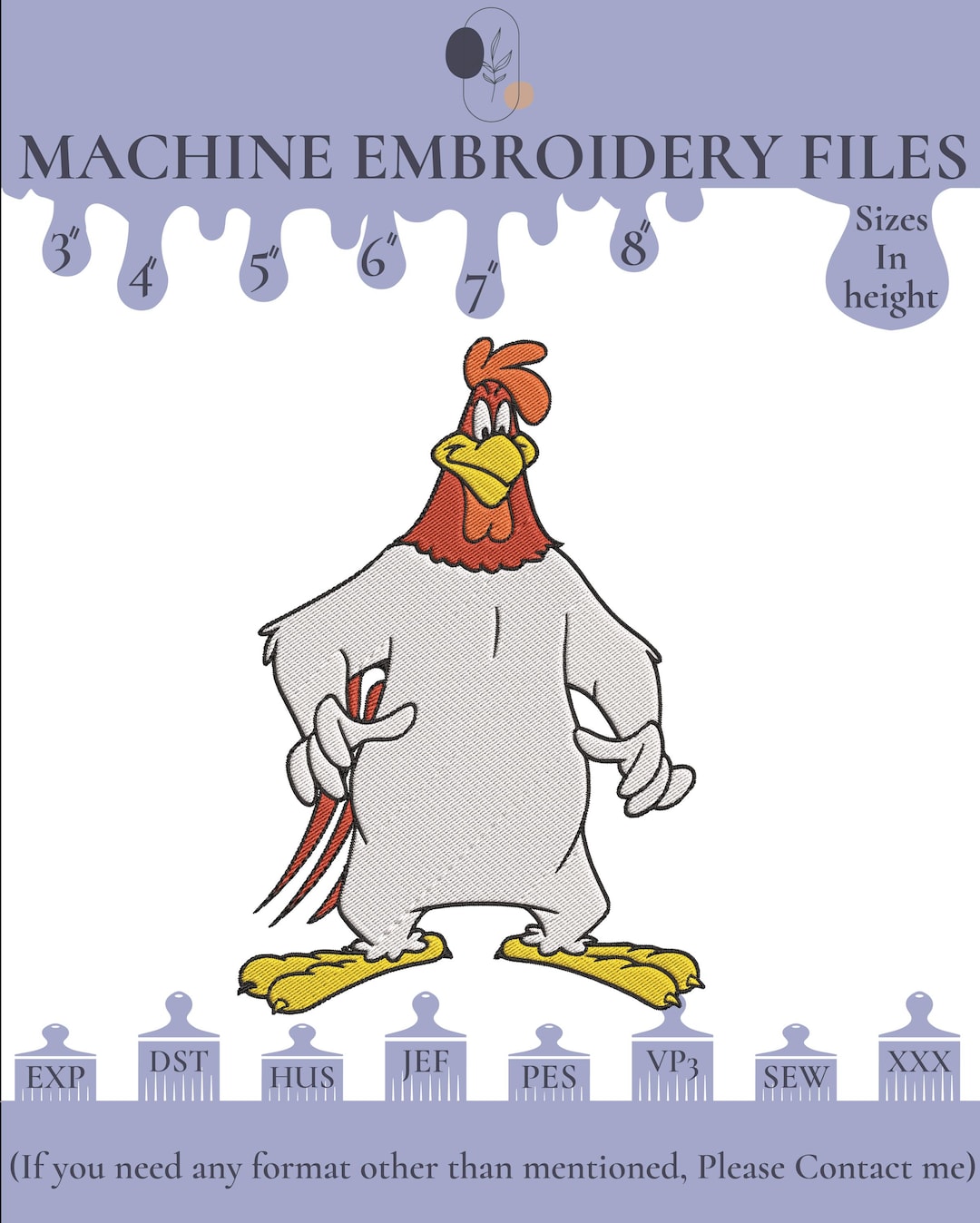 Hen Character Embroidery Design: 6 Sizes (instant Download - Etsy