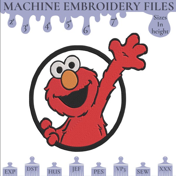 Elmo Embroidery - Etsy