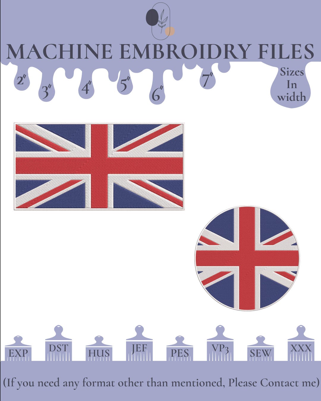 UK Flag Bundle Machine Embroidery Design, United Kingdom Flag ...