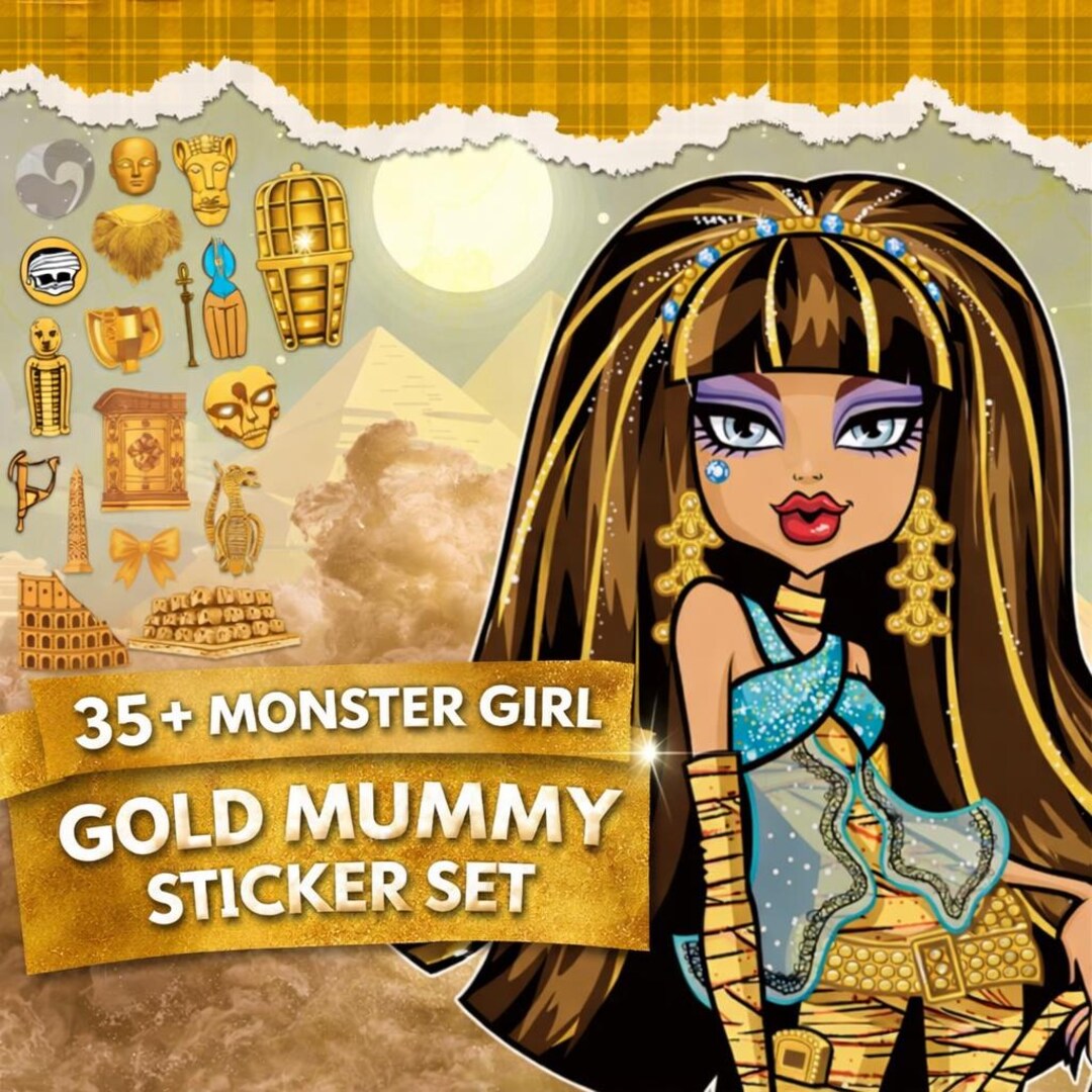 Monster Girl Mummy Digital Stickers | Character Pack | iPad Stickers - Etsy