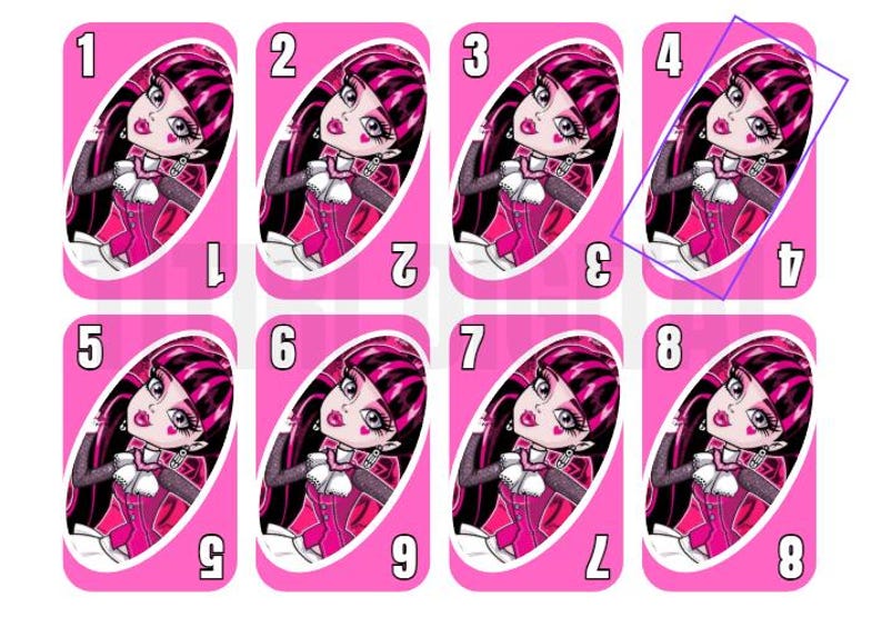 Monster Girl Card Game Printable | Fun Action Cards PDF | Digital Party ...