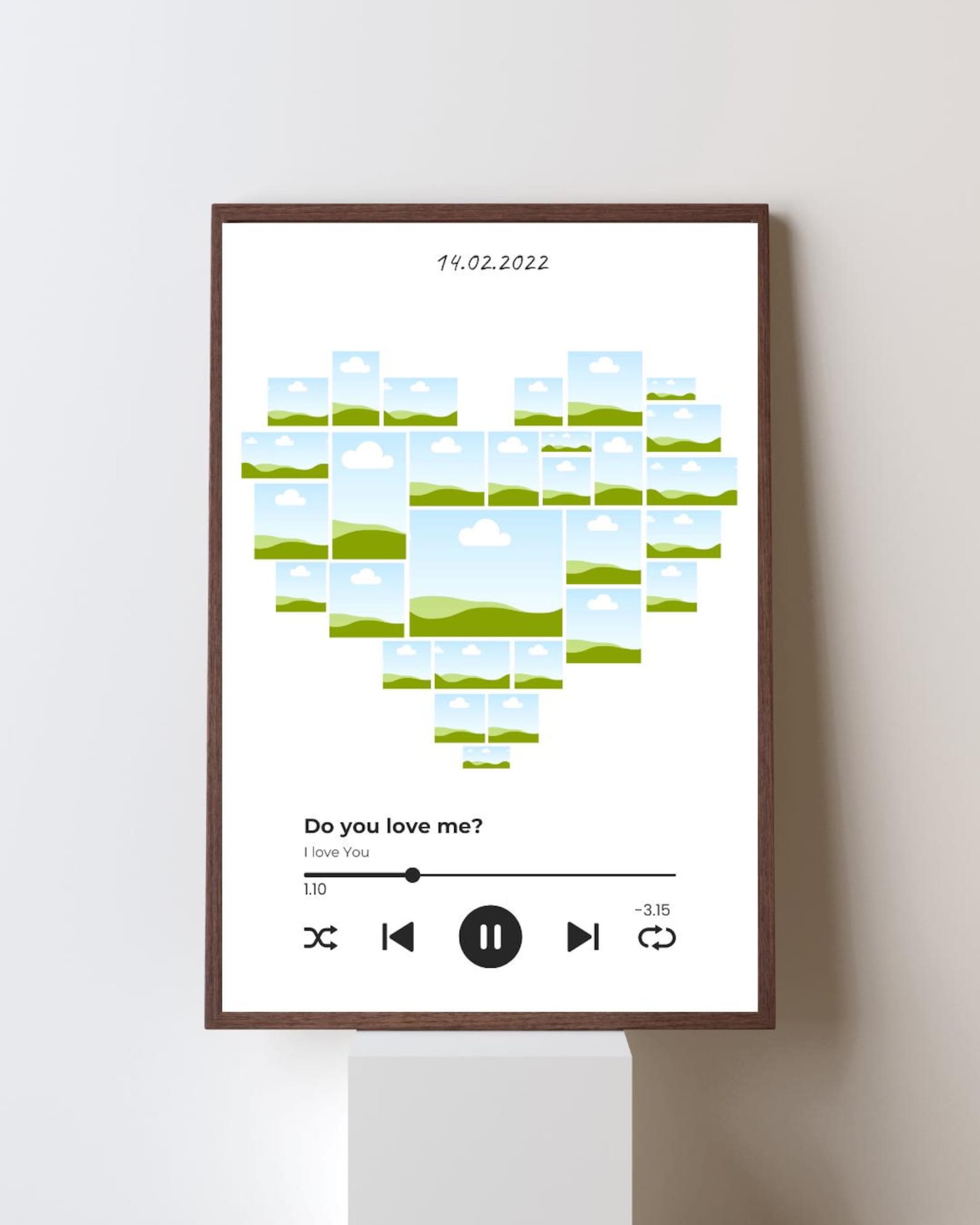 Custom Photo Collage Music Poster | Personalized Anniversary Gift ...