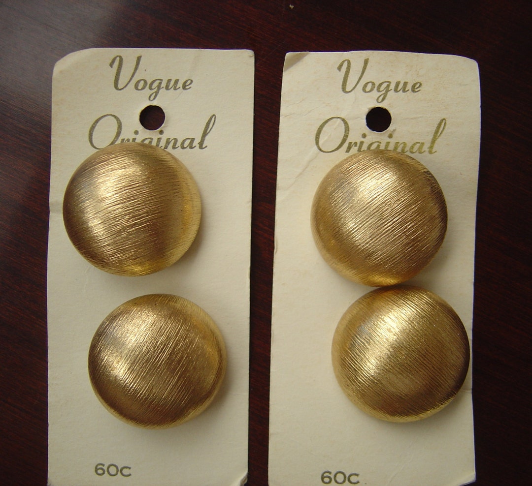 Four Vintage Vogue Original Large Brushed Metal Buttons - Etsy