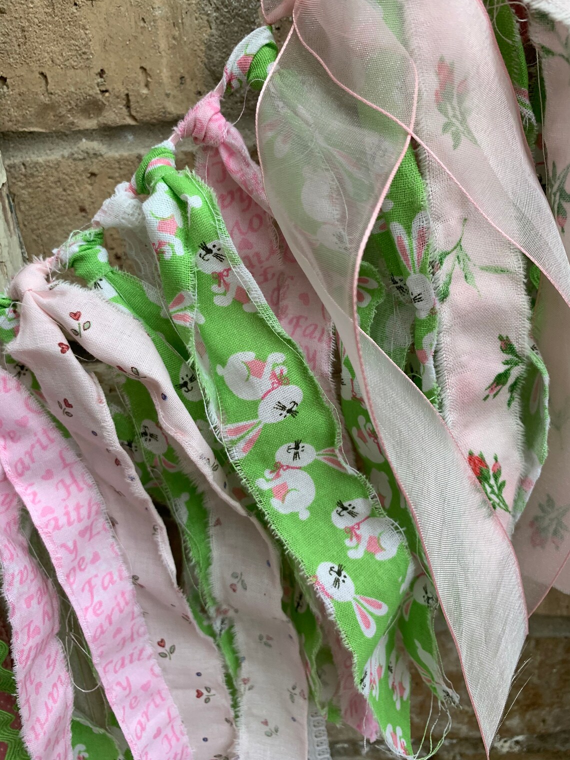 Easter/spring Sweet Torn Rag Shabby Chic - Etsy
