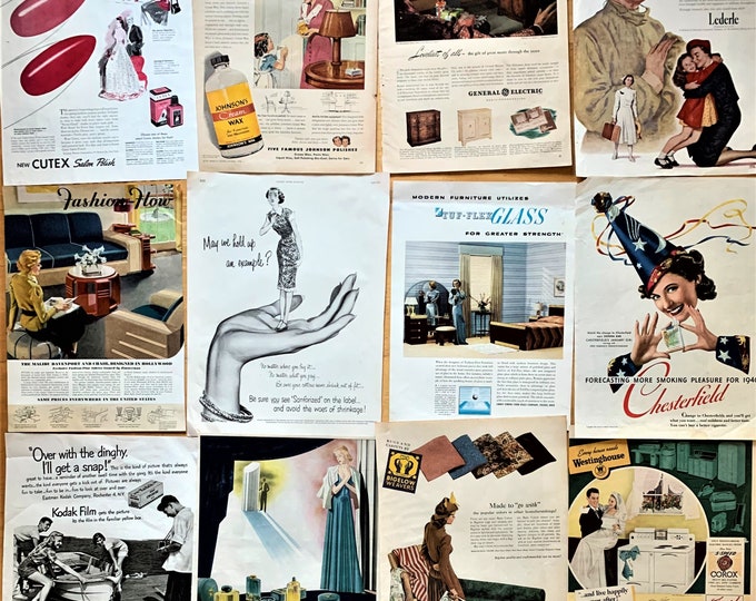 12 Full Page Original Advertisements - Etsy
