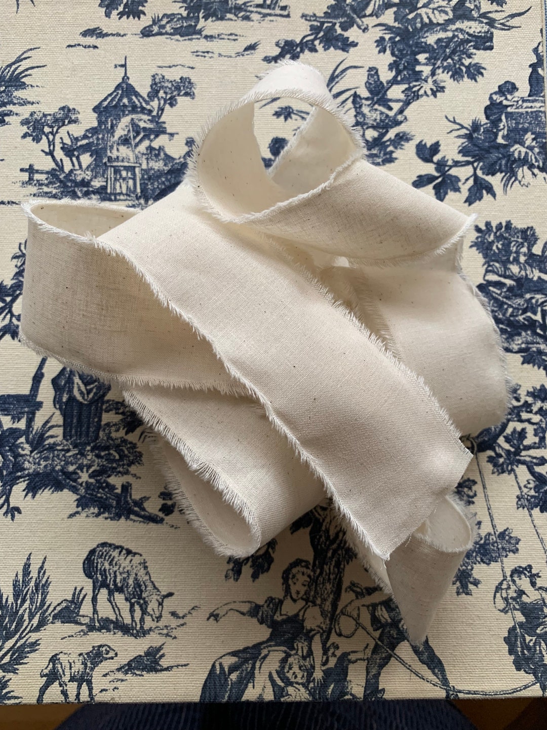 6 Yards Plain Unbleached Muslin Fabric Torn and Frayed Ribbon - Etsy