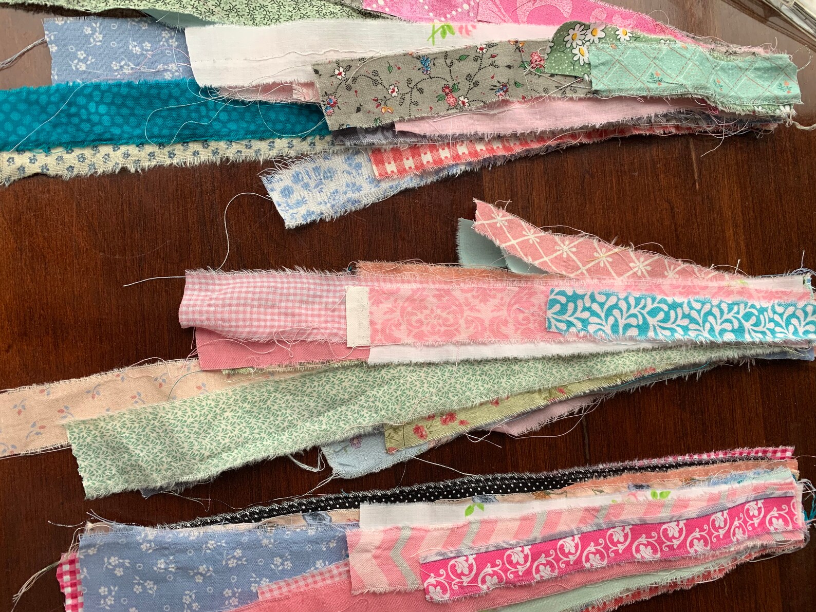 40 Hand Torn Fabric Strips/ribbon for Journals Snippet Rolls | Etsy