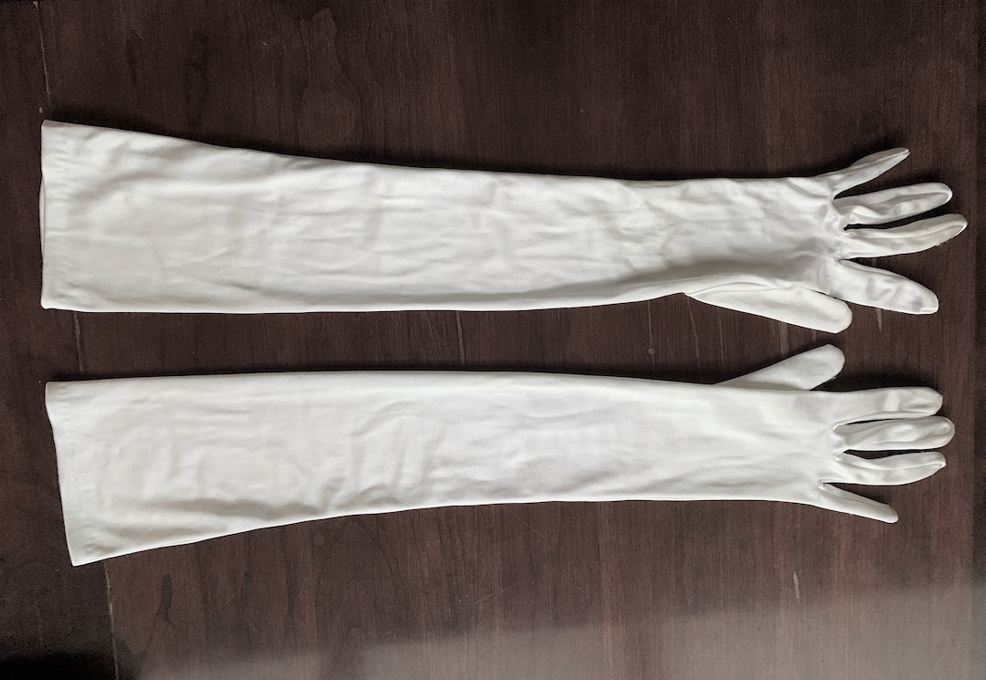 Stretch Satin Opera Length White Gloves - Etsy