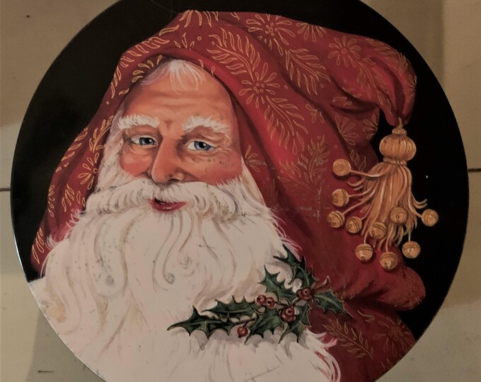 Vintage Santa Christmas Tin - Etsy