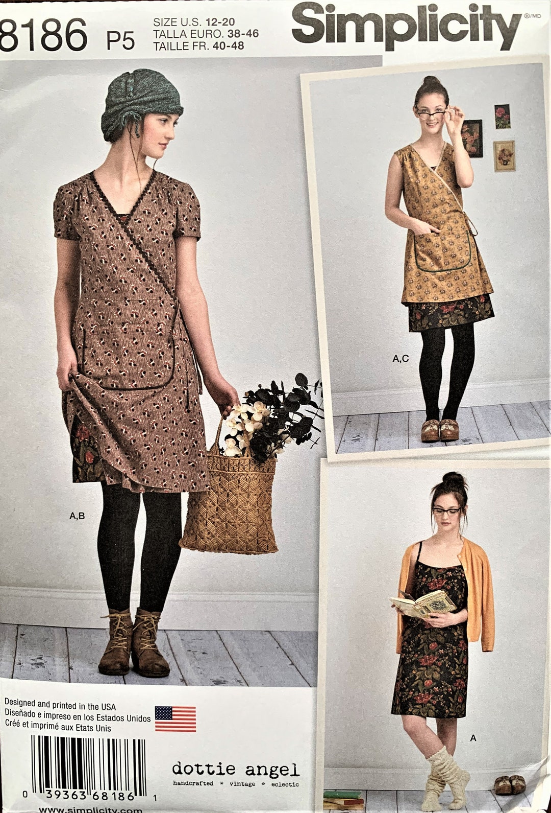 Dottie Angel Dress and Slip Pattern - 8186 Simplicity - Size 4-12 - Etsy