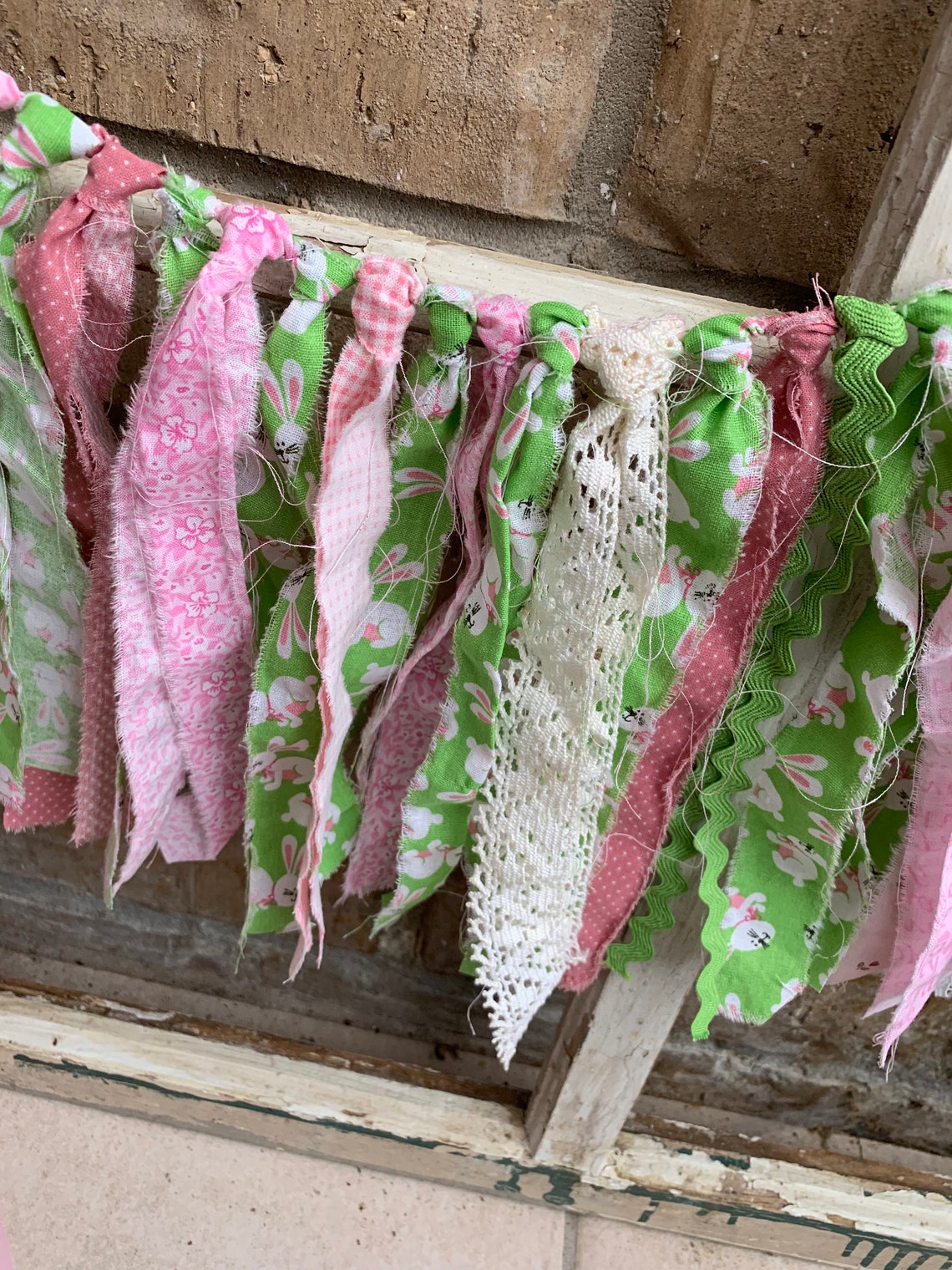 Easter/spring Sweet Torn Rag Shabby Chic - Etsy