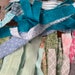 40 Hand Torn Fabric Strips/ribbon for Journals, Snippet Rolls, Slow ...