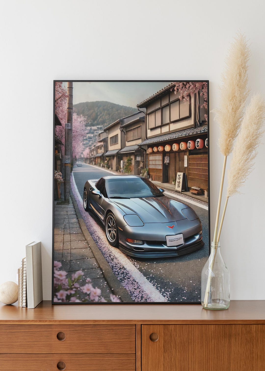 Corvette C5 Wall Art, Classic Japanese Landscape Print, JDM Aesthetic ...