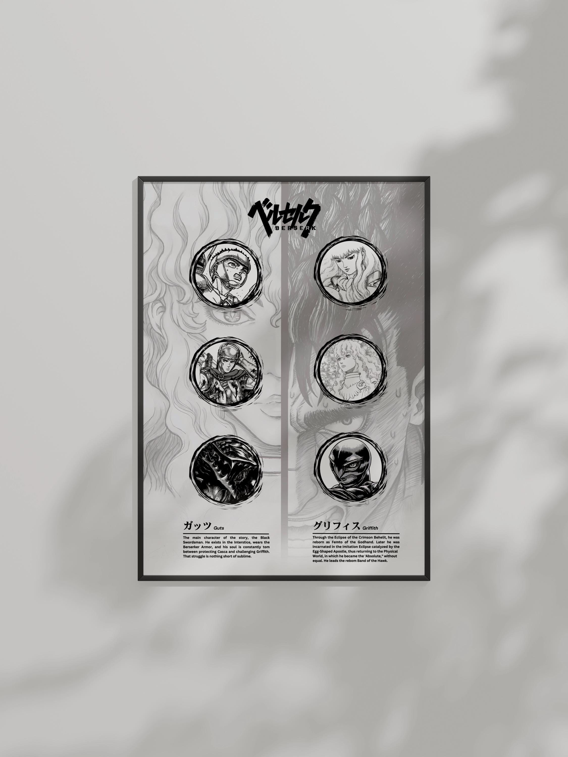 Berserk Poster, Guts and Griffith Wall Art, Brand of Sacrifice Print ...