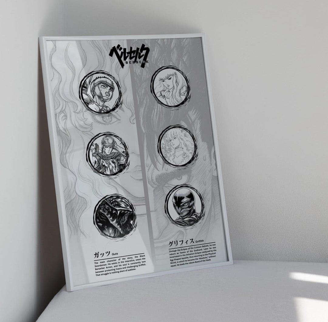 Berserk Poster, Guts and Griffith Wall Art, Brand of Sacrifice Print ...