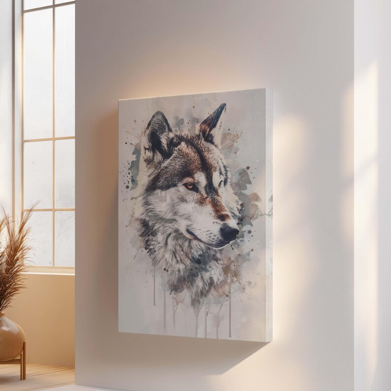 Majestic Grey Wolf Canvas Print - Artistic Animal Wall Art - Wildlife ...
