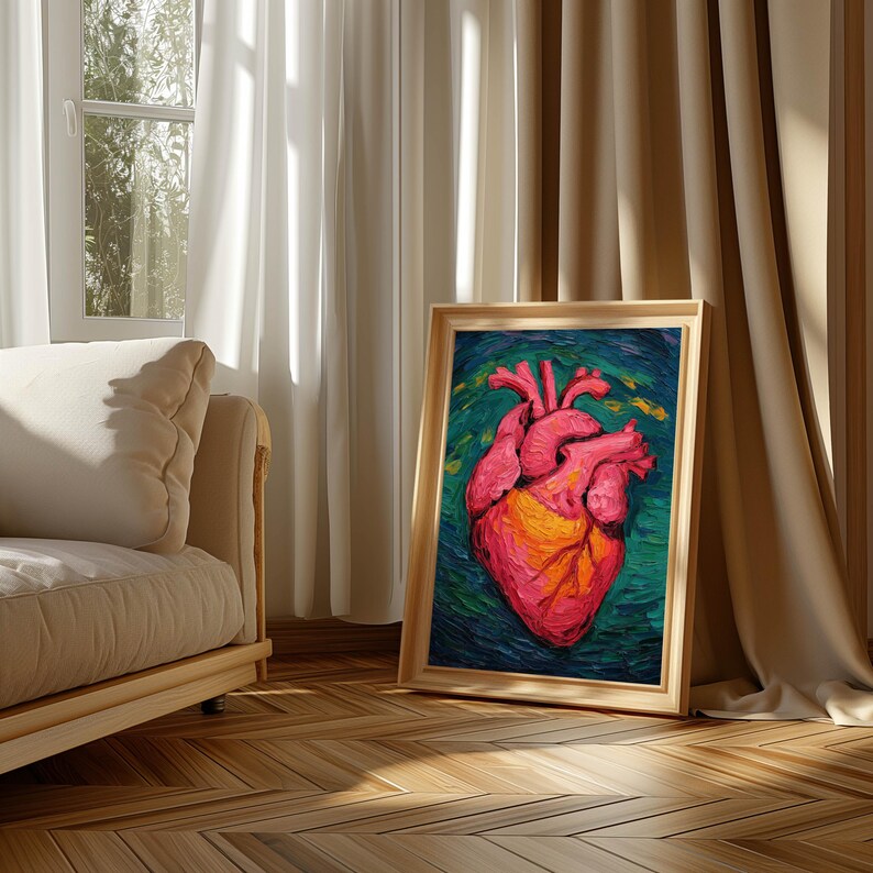 Abstract Human Heart Wall Art – Framed Canvas Gift for Office Style - Etsy