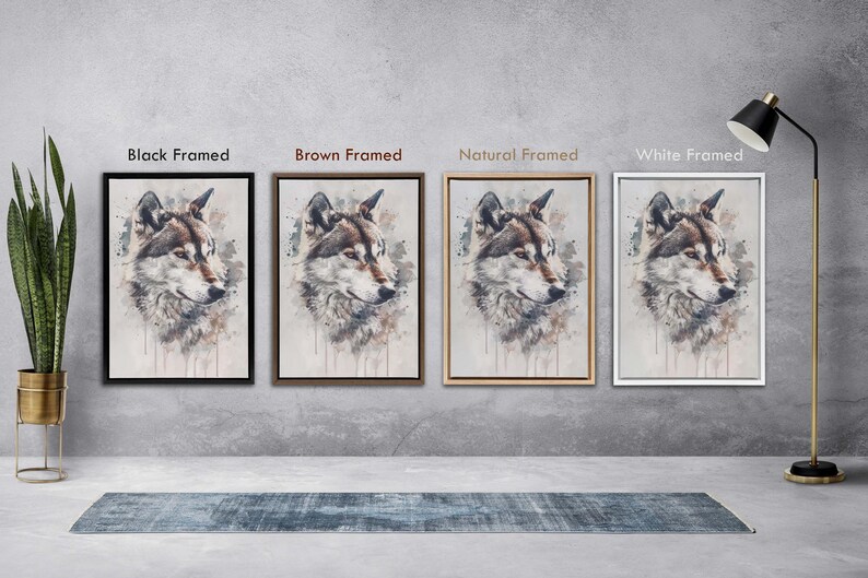 Majestic Grey Wolf Canvas Print - Artistic Animal Wall Art - Wildlife ...