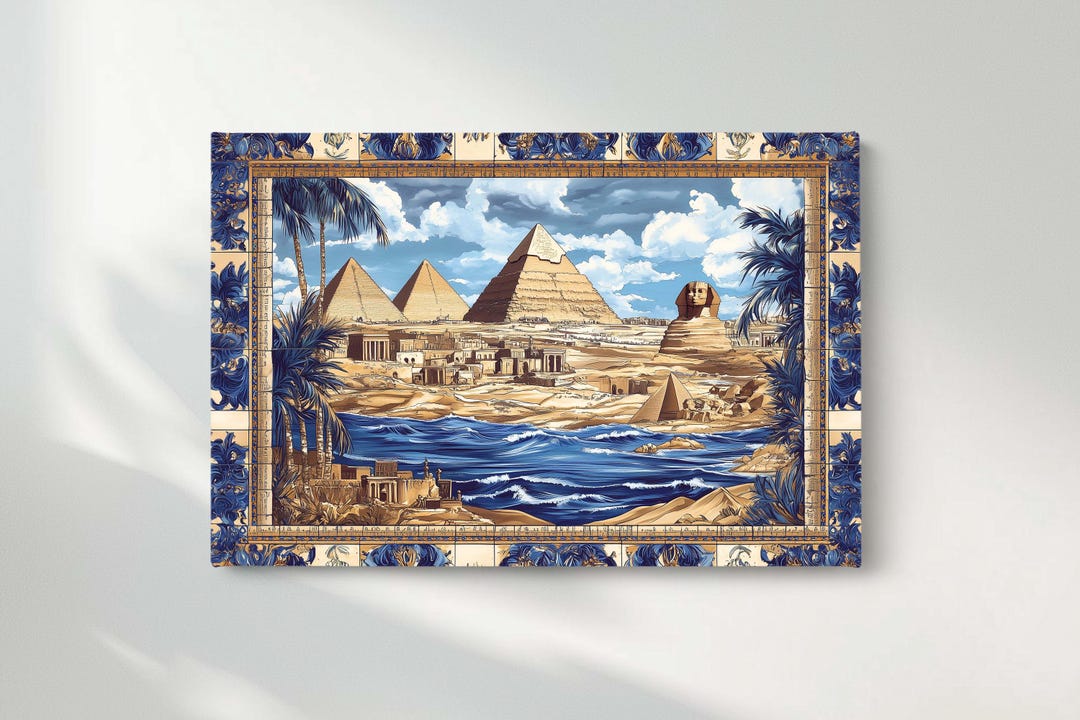 Egyptian Pyramids Canvas Wall Art, Ancient Desert Canvas Print ...
